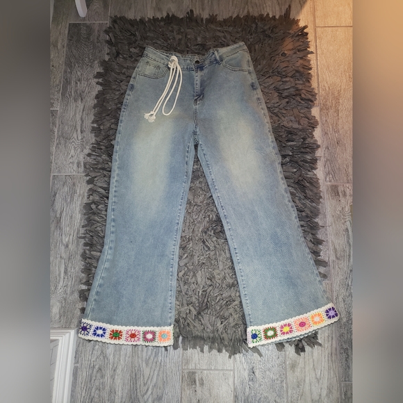 Jeans | Crochet Trim Jeans | Poshmark